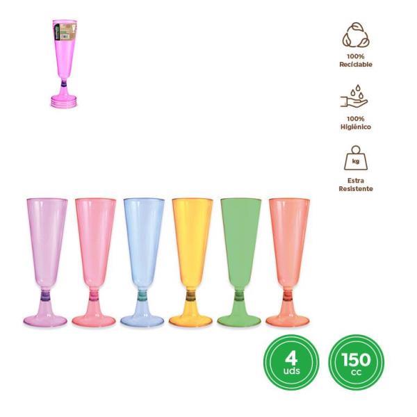 COPA CAVA COLORES STDO 150CC 4U REUTILIZABLE al por Mayor ≫ Plasticosur