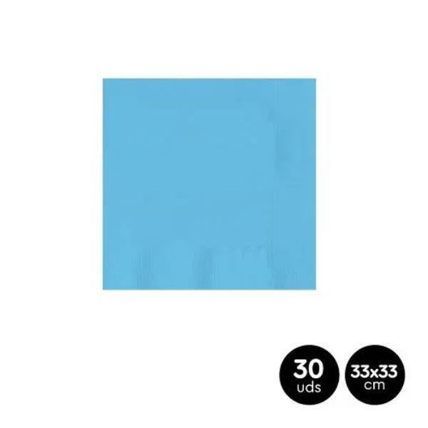 SERVILLETA DOBLE CAPA AZUL PASTEL 33X33CM 30U. al por Mayor ≫ Plasticosur